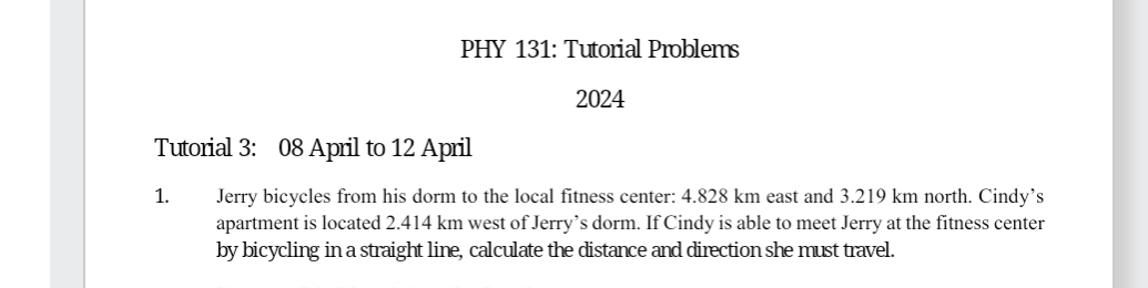 Solved PHY 131: Tutorial Problems2024Tutorial 3: 08 ﻿April | Chegg.com