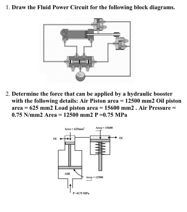 Solved 1. Draw the Fluid Power Circuit for the following | Chegg.com