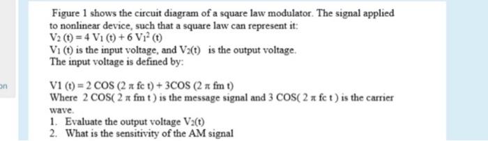 Solved Figure 1 shows the circuit diagram of a square law | Chegg.com