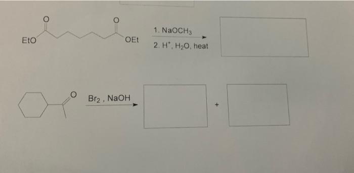 Solved O 1. NaOCH3 Eto OEt 2 H, H2O, heat Bra , NaOH | Chegg.com