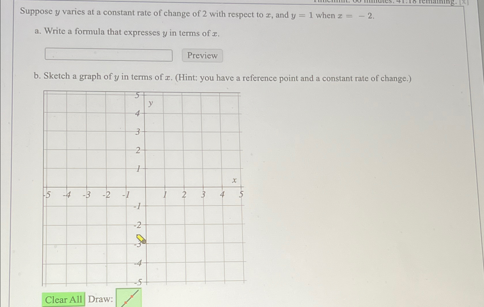 Solved Suppose y ﻿varies at a constant rate of change of 2 | Chegg.com