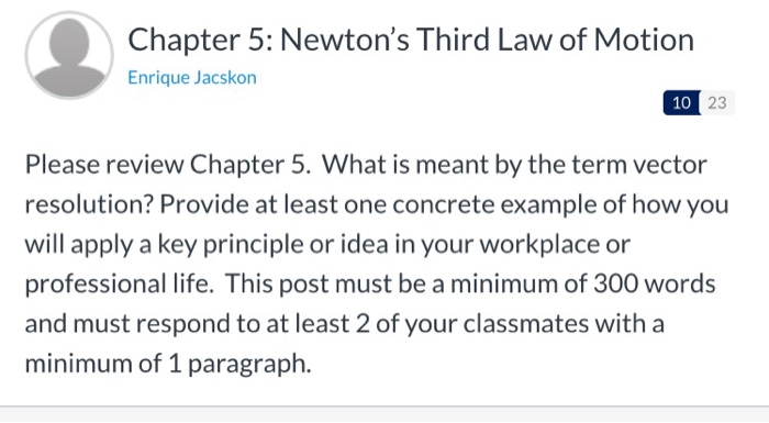 Solved Chapter 5: Newton's Third Law of Motion Enrique | Chegg.com