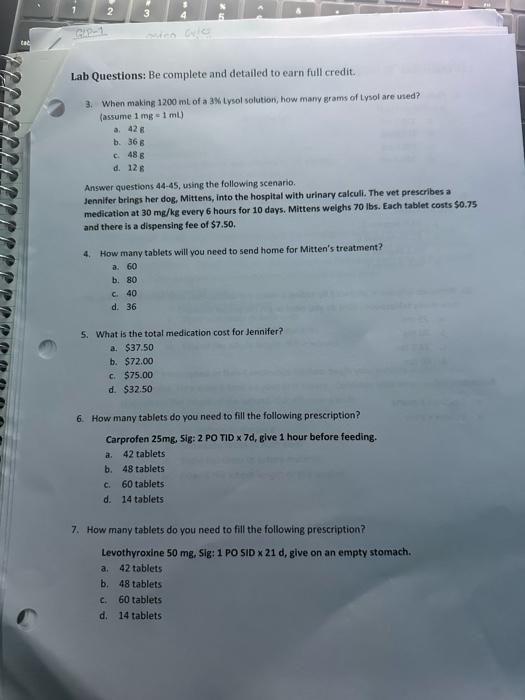 Solved Lab Questions: Be complete and detailed to earn full | Chegg.com