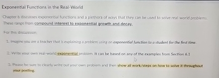 Solved Exponential Functions in the Real-WorldChapter 6 | Chegg.com