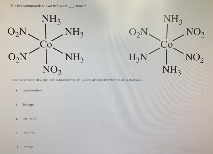 Solved The two compounds shown below are isomers. NH NH3 ON | Chegg.com
