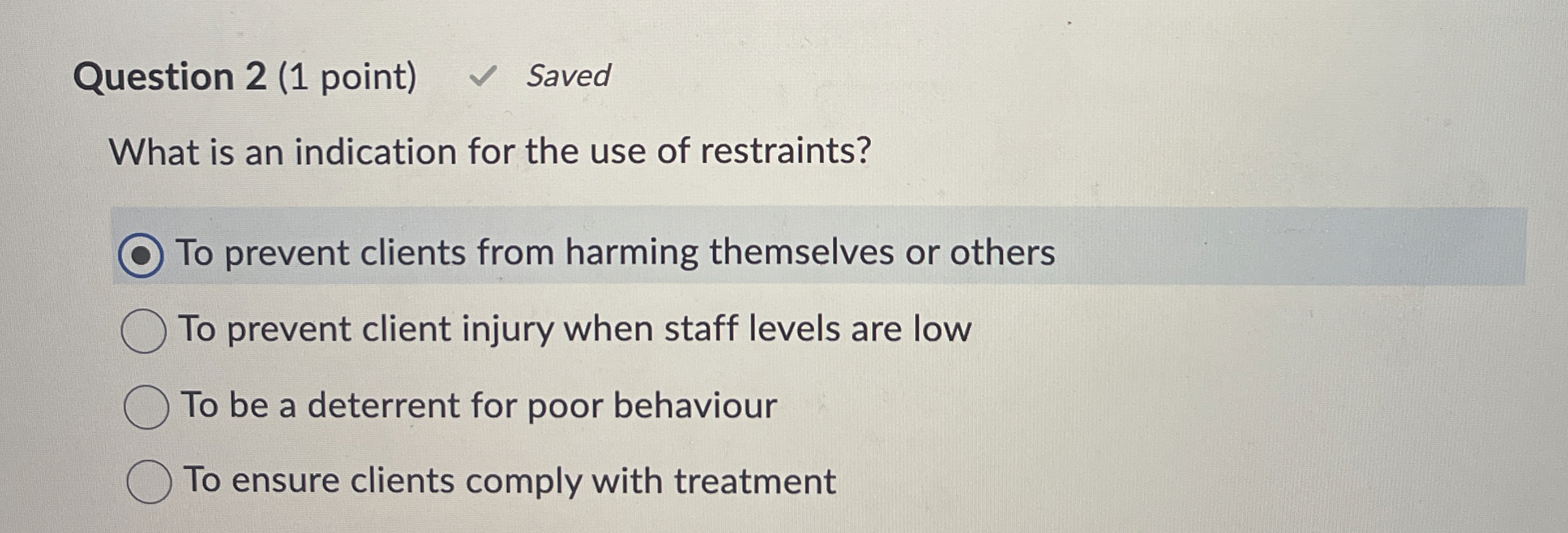 Solved Question 2 (1 ﻿point)What is an indication for the | Chegg.com