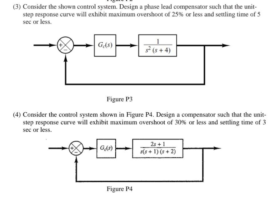 Solved (3) Consider the shown control system. Design a phase | Chegg.com