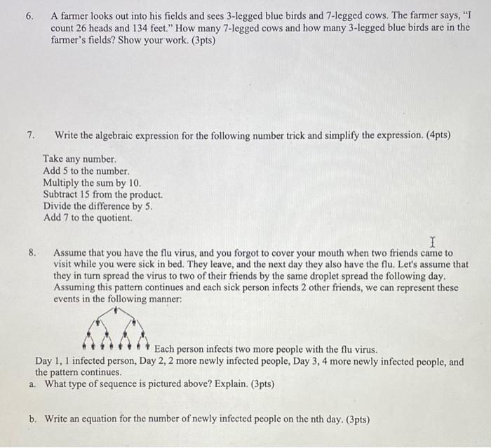 Solved 6. A farmer looks out into his fields and sees | Chegg.com