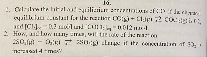 Solved Calculate the initial and equilibrium concentrations | Chegg.com