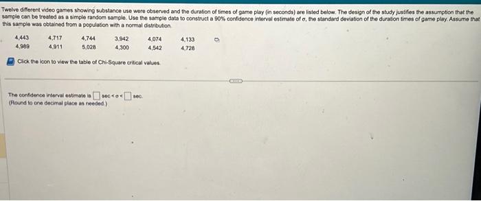 Solved Twelve different video games showing substance use | Chegg.com
