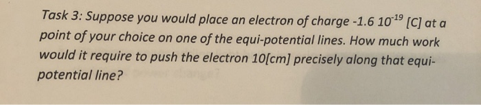 Solved Task 3 Suppose You Would Place An Electron Of Charge