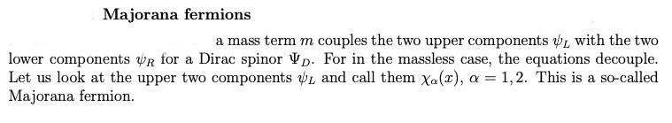 Majorana fermions a mass term m couples the two upper | Chegg.com