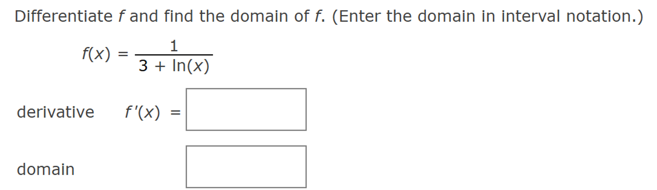 Solved Differentiate f ﻿and find the domain of f. (Enter the | Chegg.com