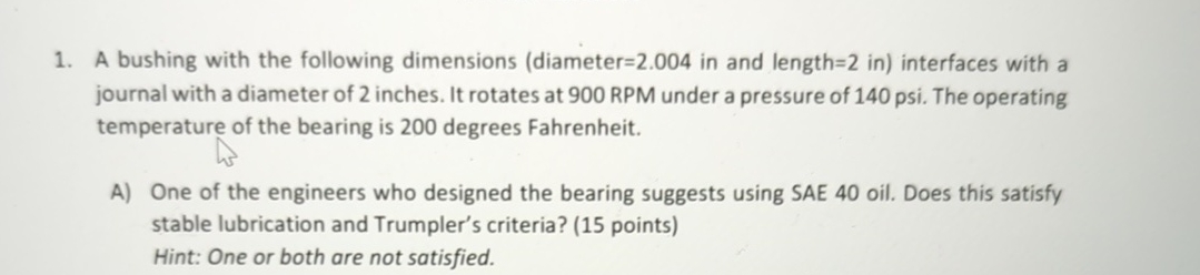 Solved A bushing with the following dimensions (diameter | Chegg.com