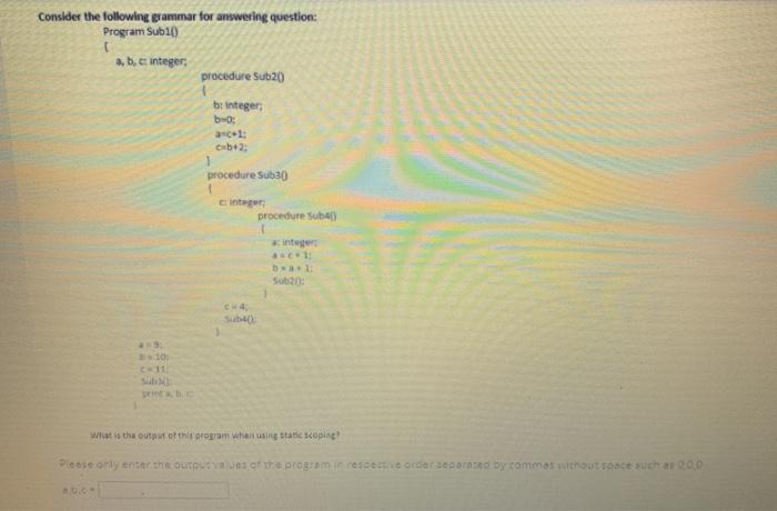Solved Consider the following grammar for answering | Chegg.com