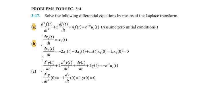 Solved PROBLEMS FOR SEC. 3-4 3-17. Solve the following | Chegg.com