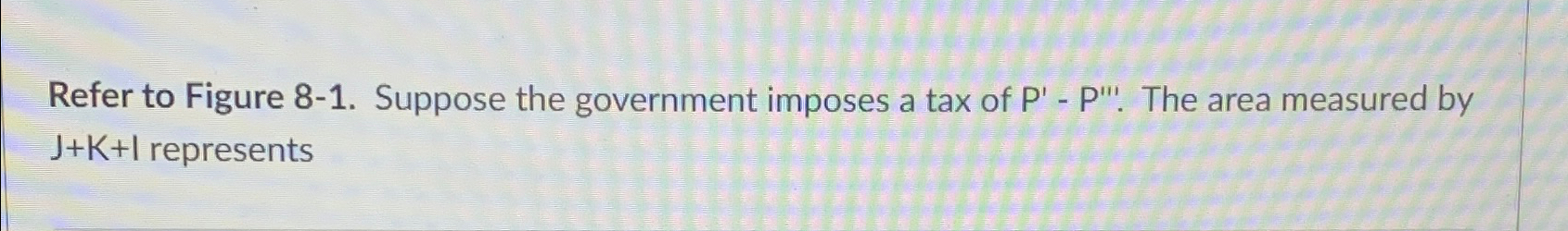 Solved Refer to Figure 8-1. ﻿Suppose the government imposes | Chegg.com