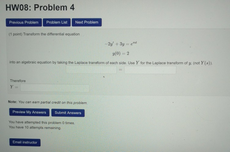 Solved HW08: Problem 4 Previous Problem Problem List Next | Chegg.com Solved HW08: Problem 4 Previous Problem Problem List Next | Chegg.com