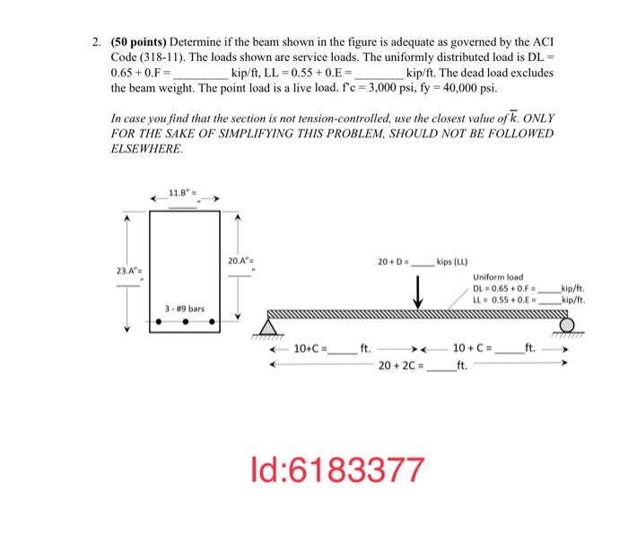 Solved (50 points) Determine if the beam shown in the figure | Chegg.com