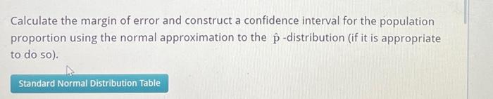 Solved Calculate the margin of error and construct a | Chegg.com