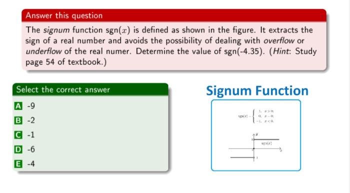 Solved Answer this question The signum function sgn(zu) is | Chegg.com