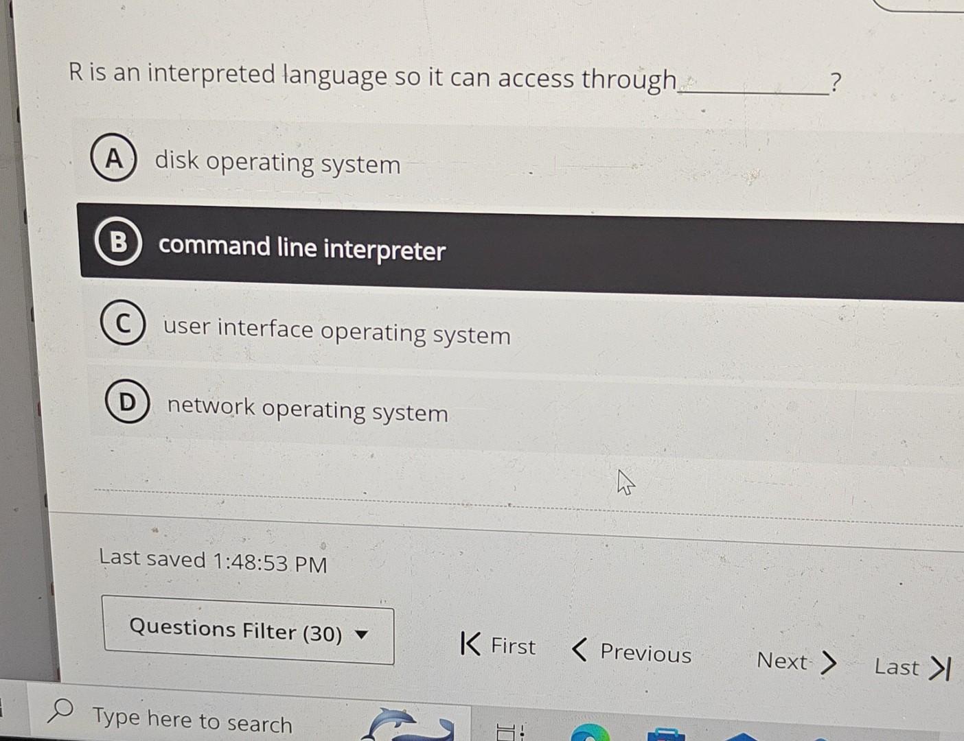 Solved R is an interpreted language so it can access through | Chegg.com