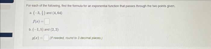 Solved For each of the following, find the formula for an | Chegg.com