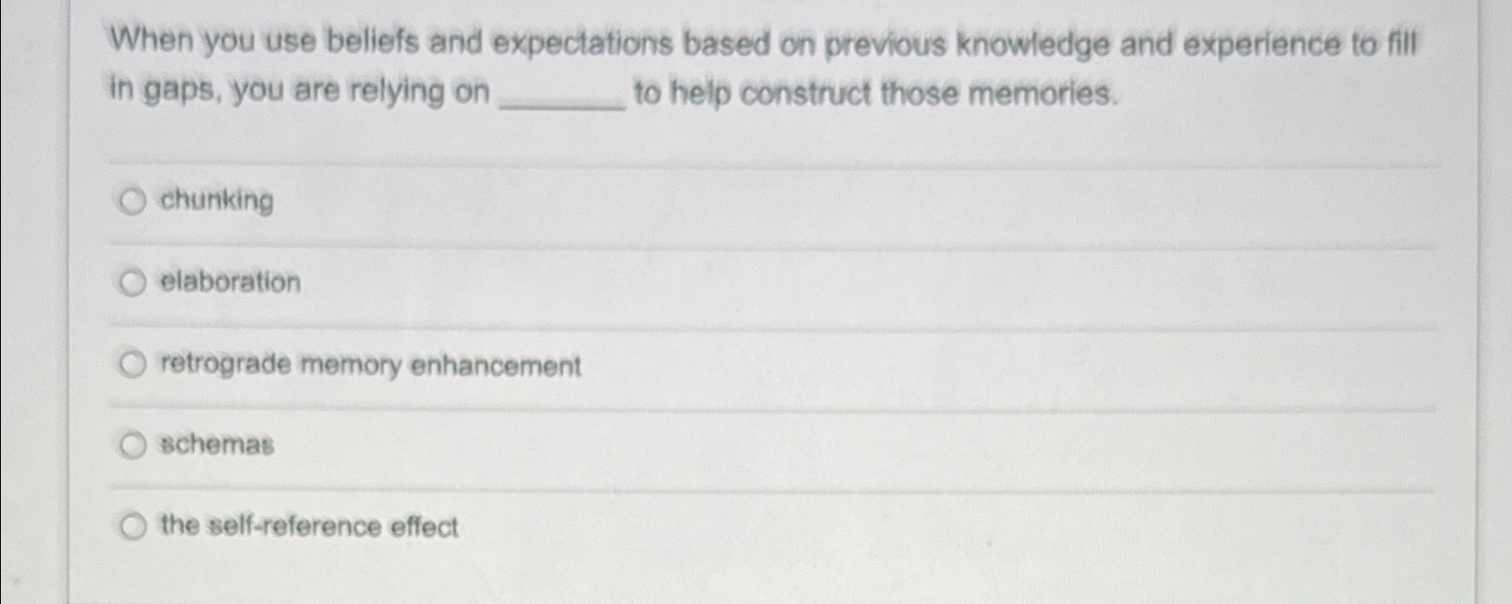 Solved When you use beliefs and expectations based on | Chegg.com