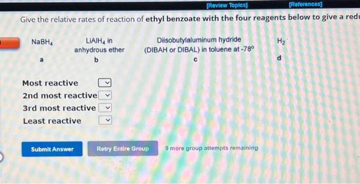 Solved Give the relative rates of reaction of the four | Chegg.com