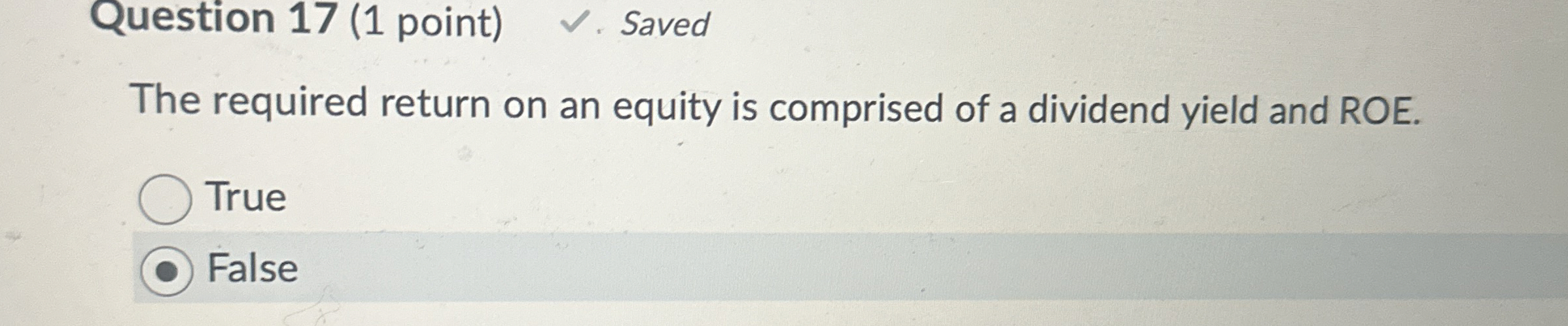 Solved Question 17 (1 ﻿point) ﻿SavedThe required return on | Chegg.com