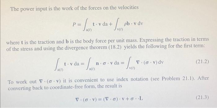 21.1 Use index notation to verify (21.3).The power | Chegg.com