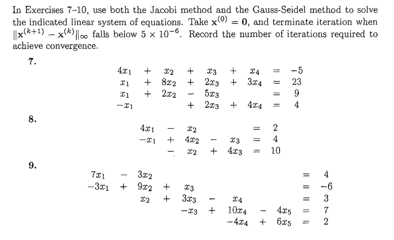 Write Python Code Use Both The Jacobi Method And The