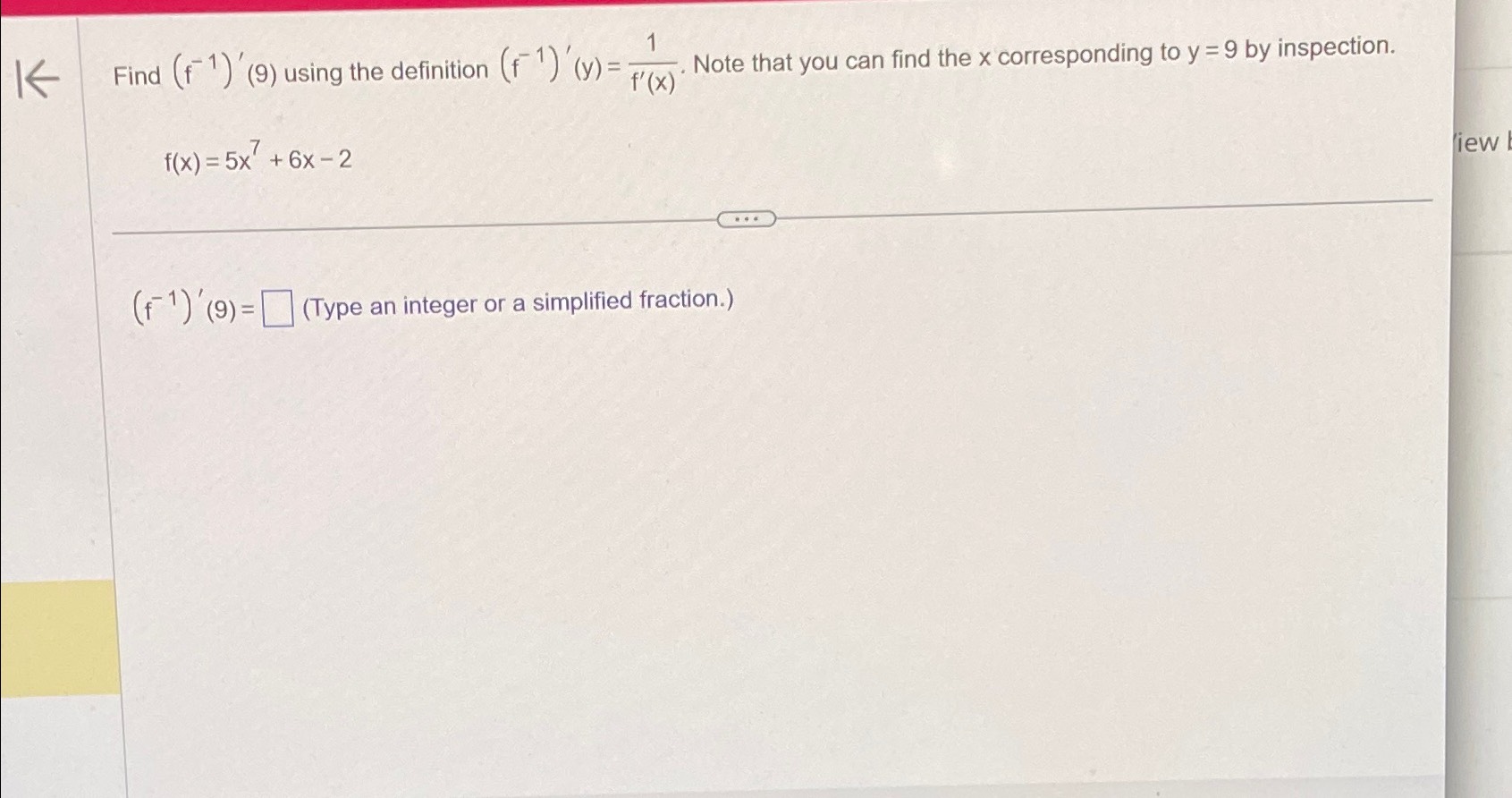 Solved Find (f-1)'(9) ﻿using the definition | Chegg.com