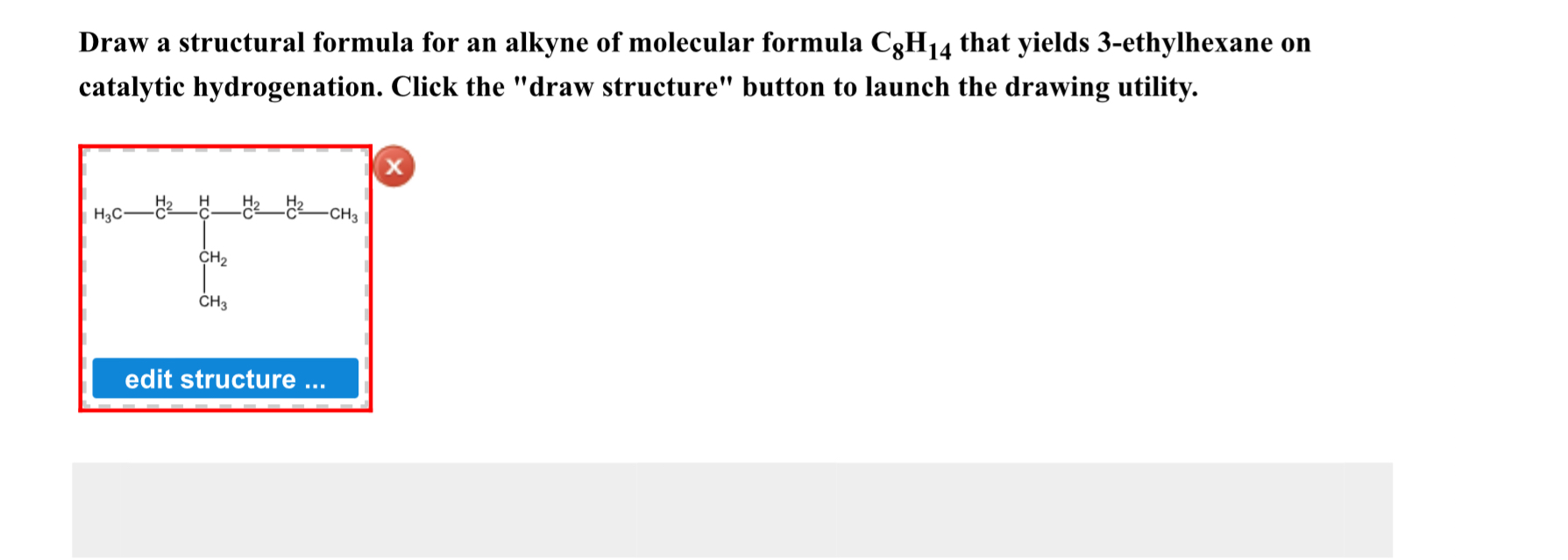 Solved Draw a structural formula for an alkyne of molecular | Chegg.com