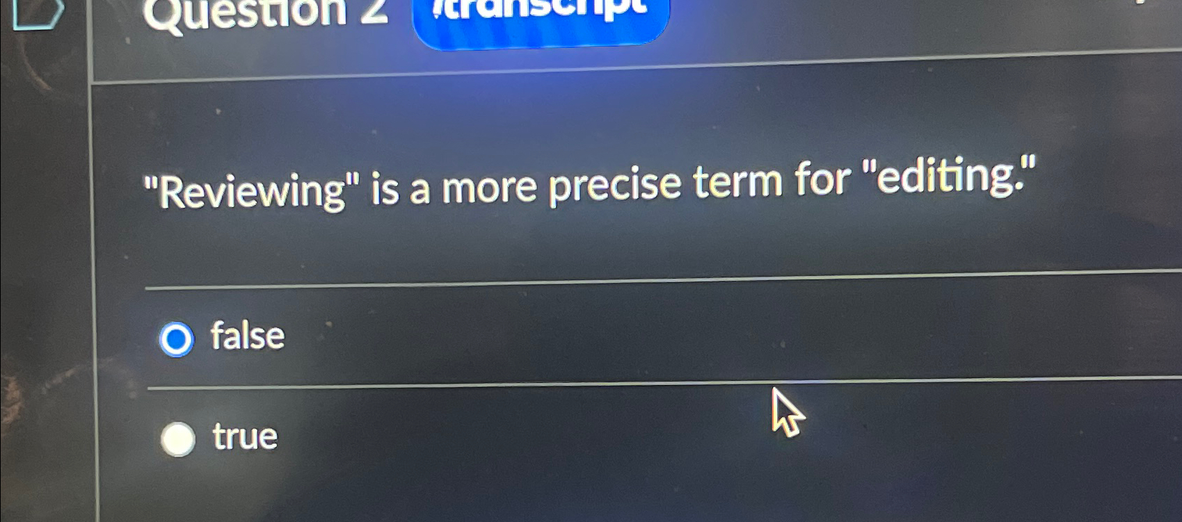 Solved "Reviewing" is a more precise term for | Chegg.com