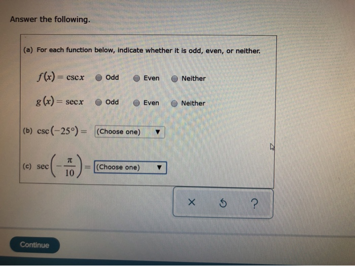 Solved Answer the following. (a) For each function below, | Chegg.com