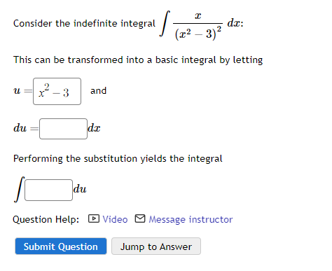 Solved Consider the indefinite integral ∫﻿﻿x(x2-3)2dx ﻿:This | Chegg.com