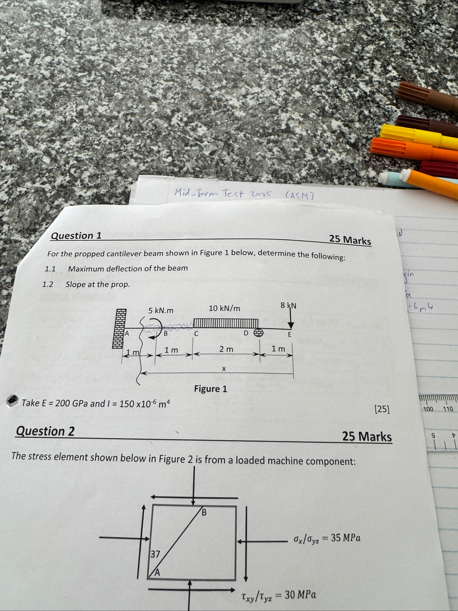 Solved Mid-Term Test 2025 (ASM)Question 125 ﻿MarksFor the | Chegg.com