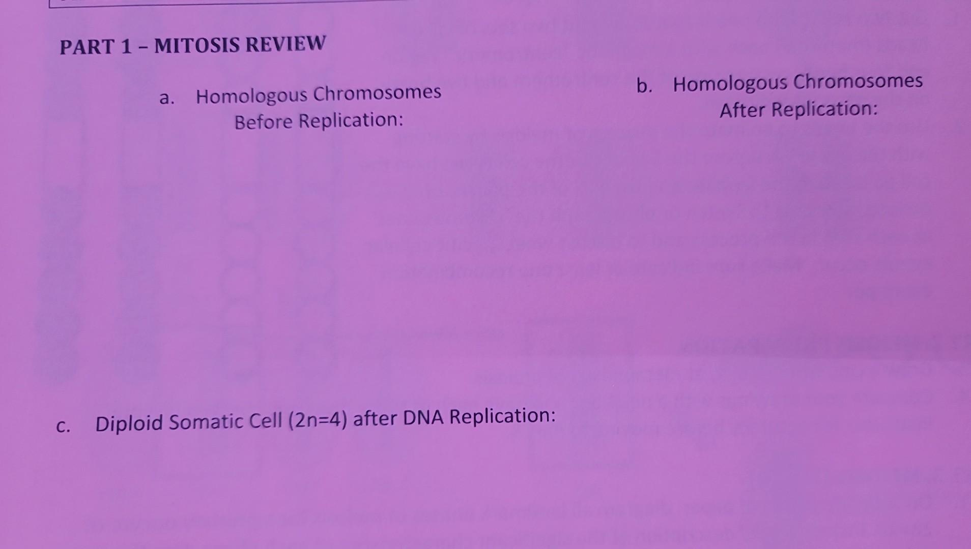 a. Homologous Chromosomes b. Homologous Chromosomes | Chegg.com