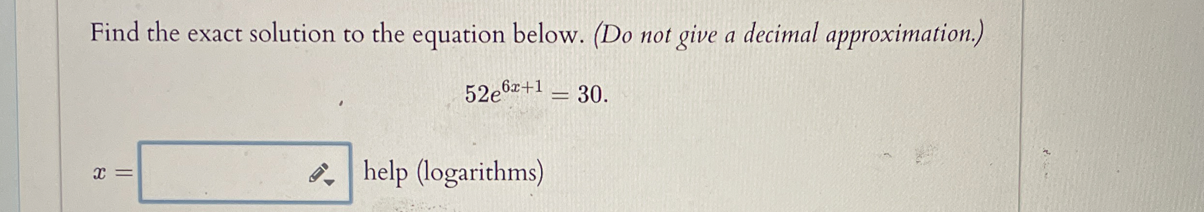 Solved Find the exact solution to the equation below. (Do | Chegg.com