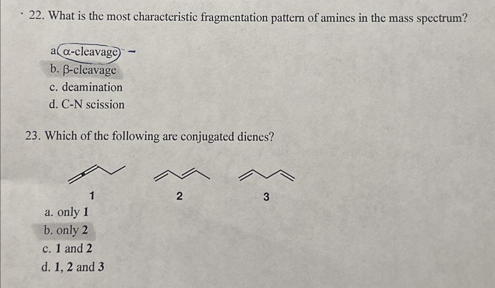 What is the most characteristic fragmentation pattern | Chegg.com