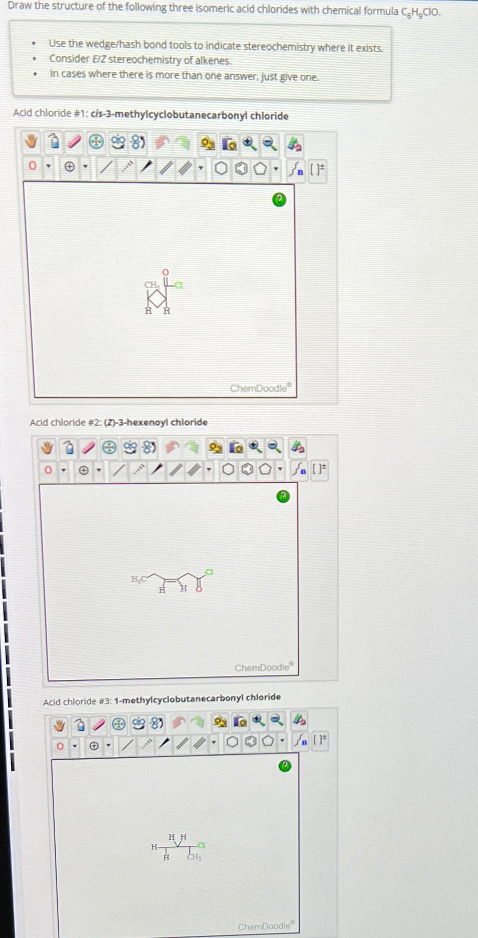 Solved Draw the structure of the following three isomeric | Chegg.com