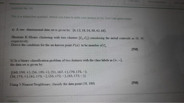 Solved a) A one-dimensional data set is given by: | Chegg.com