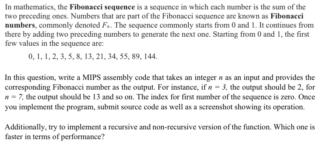 Solved Please write the MIPS code for the problem below. | Chegg.com