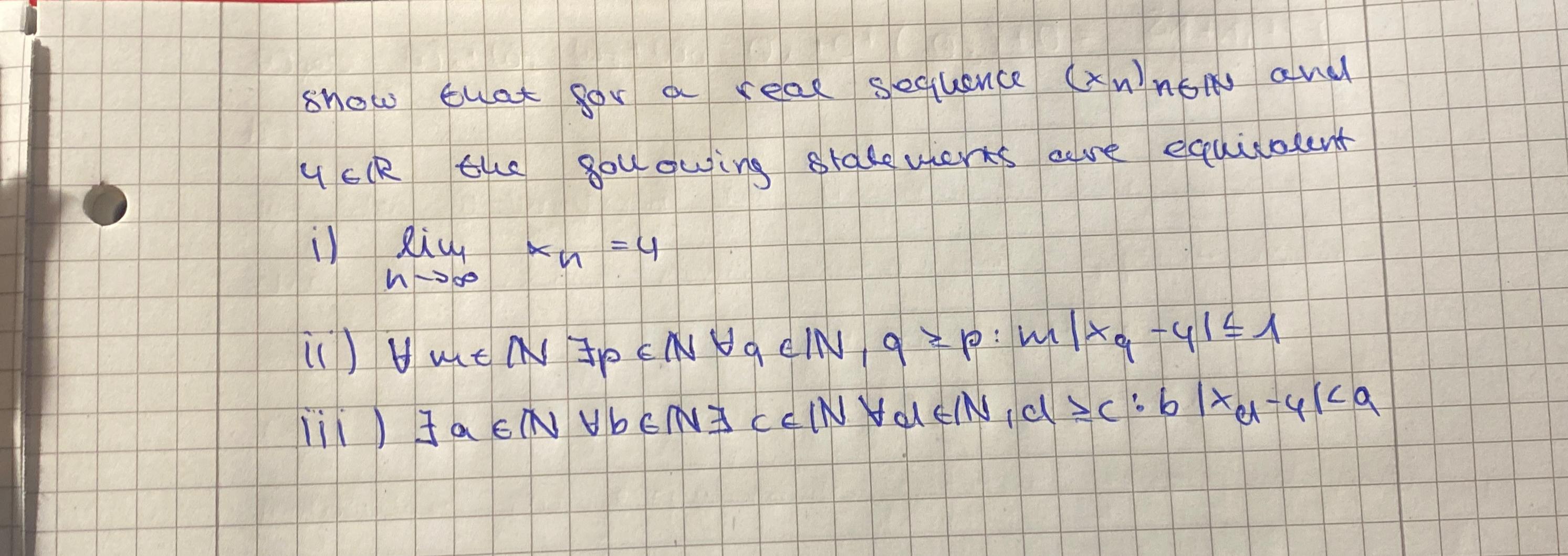 Solved Show that for a real sequence (xn)nin ﻿and 4inR the | Chegg.com