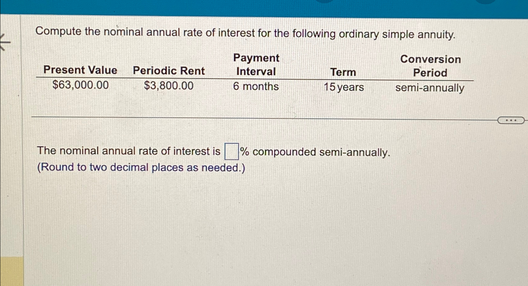 Solved Compute the nominal annual rate of interest for the | Chegg.com