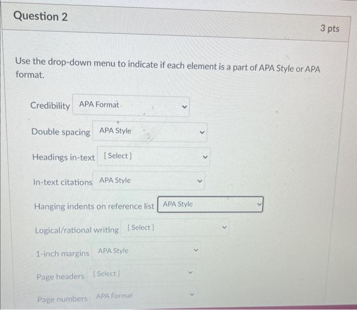 Solved Credibility Double spacing Headings in-text In-text | Chegg.com