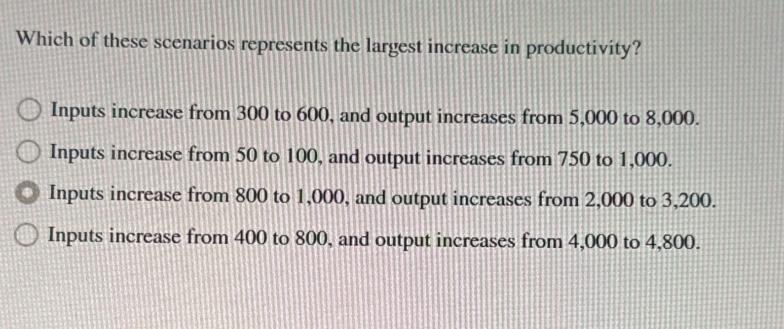 Solved Which of these scenarios represents the largest | Chegg.com