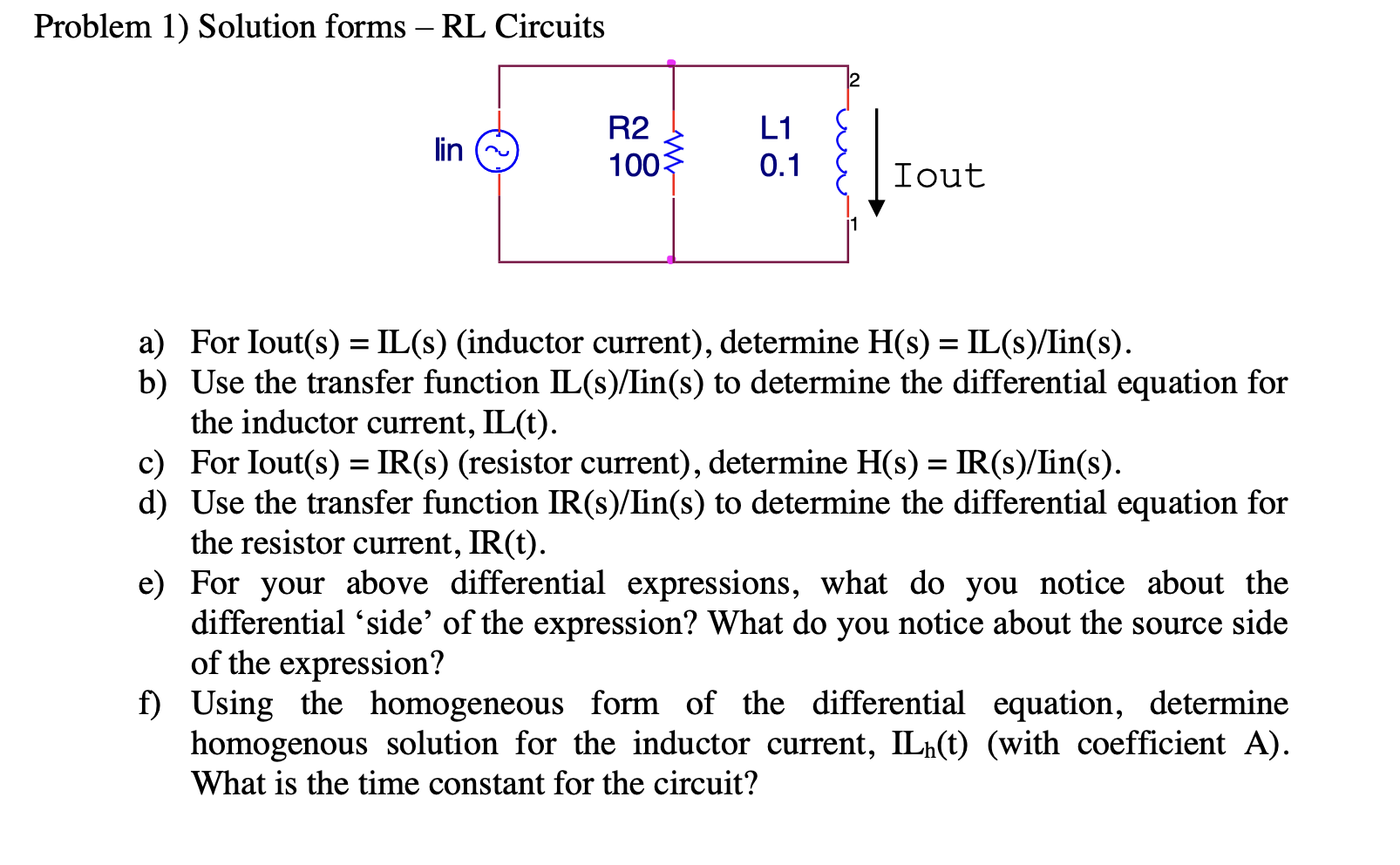 Solved RL ﻿ Circuits:a | Chegg.com