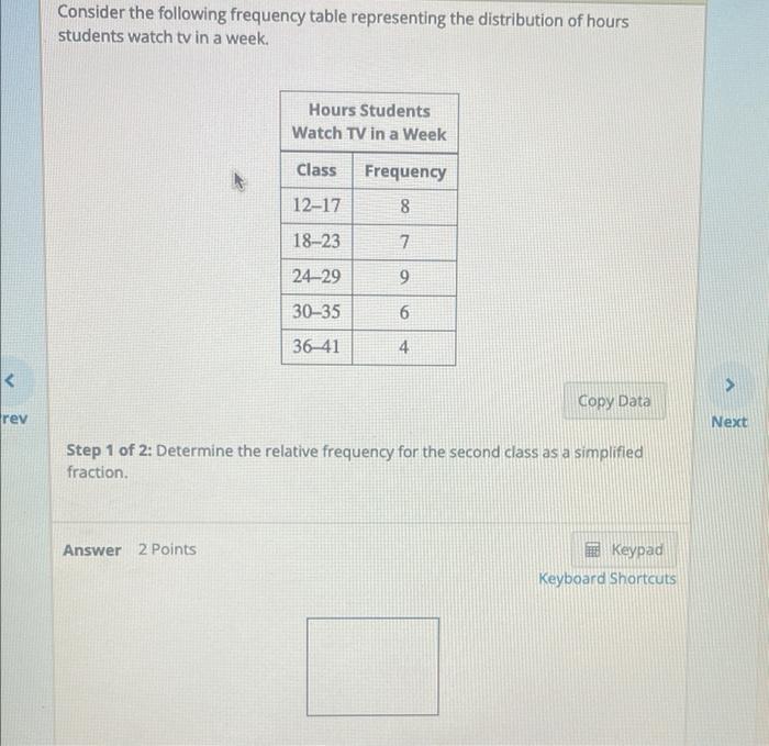 Solved Consider the following frequency table representing | Chegg.com